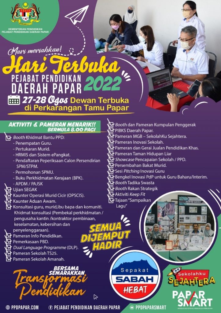 Hari Terbuka Pejabat Pendidikan Daerah Papar 2022 – PAPAR SMART